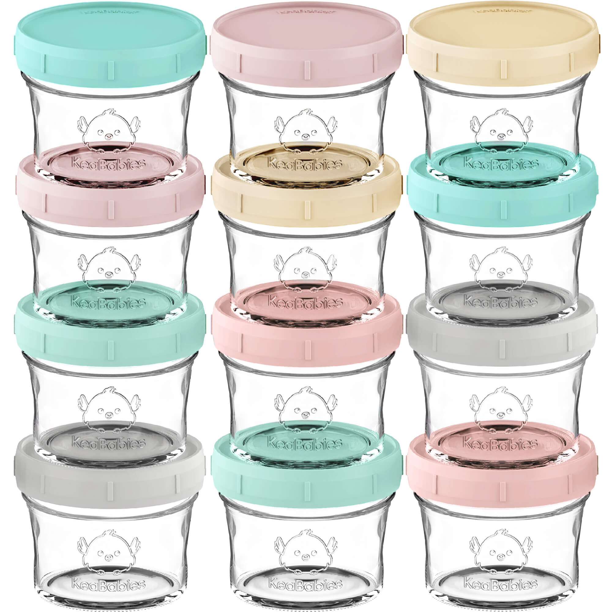 Prep Jars Baby Food Storage Glass Container (Pastels) – KeaBabies