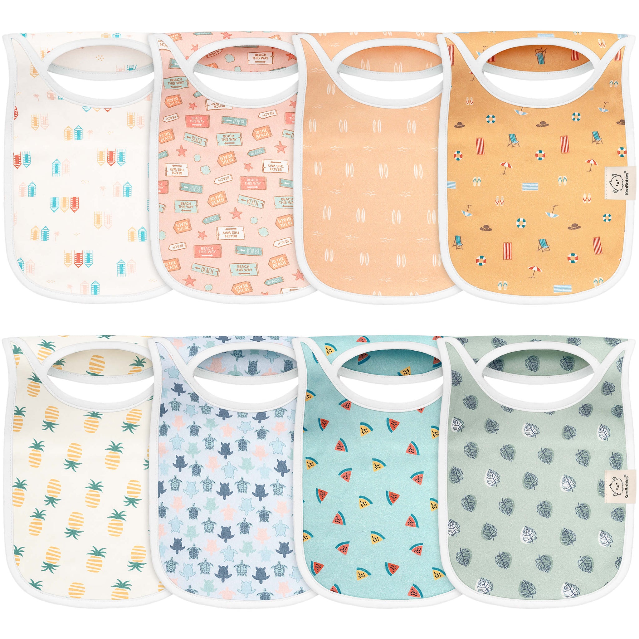 Organic Cotton Baby Drool Bibs, Toddler Teething Bibs 8-Pack – KeaBabies