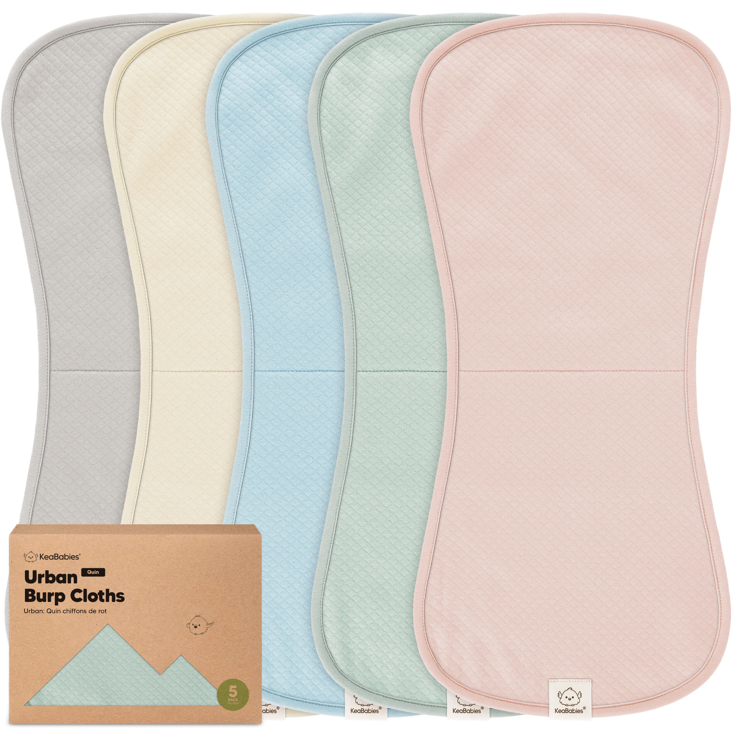 100% Organic Baby Burp Cloths Set For Feeding – KeaBabies