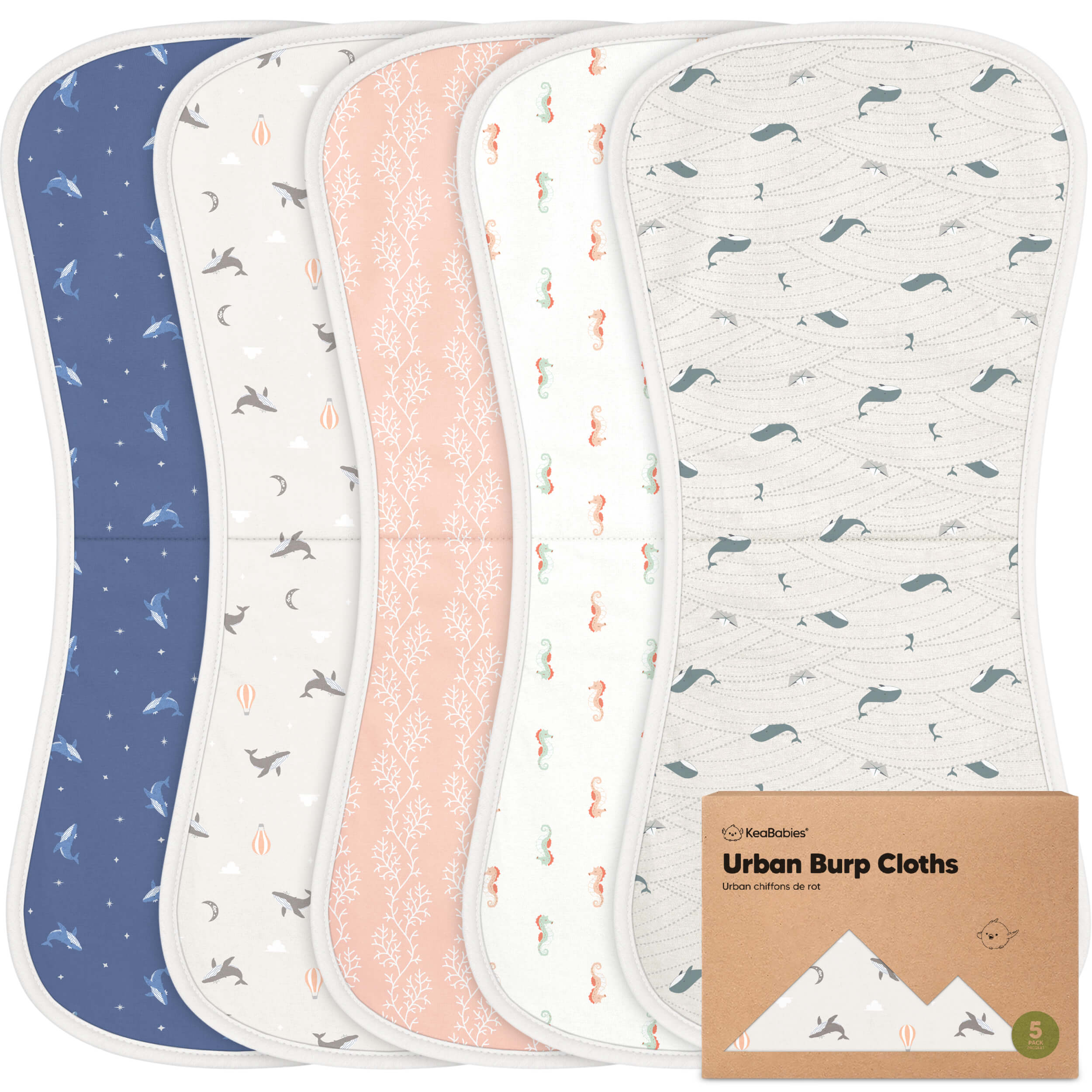 100% Organic Baby Burp Cloths Set For Feeding – KeaBabies